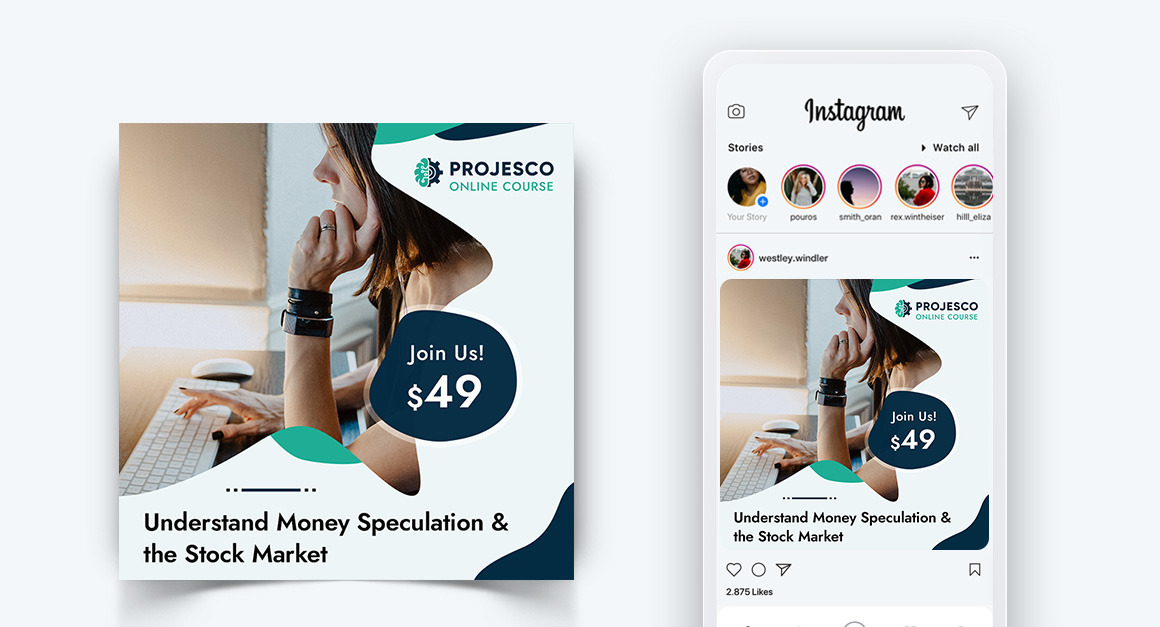 Online Course Elearning Social Media Post Design Template-08