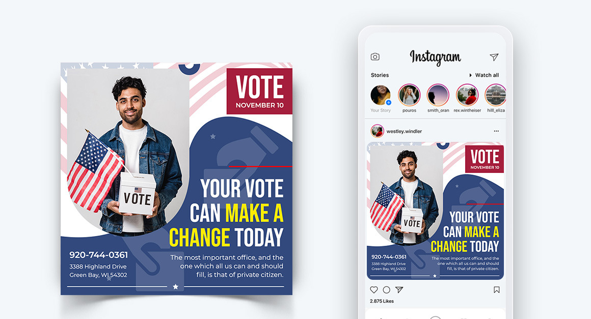 Political Campaign Social Media Post Design Template-10