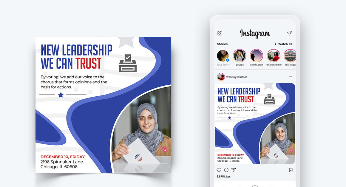 Political Campaign Social Media Post Design Template-13