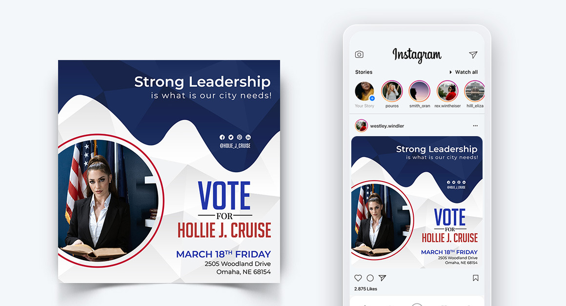 Political Campaign Social Media Post Design Template-14