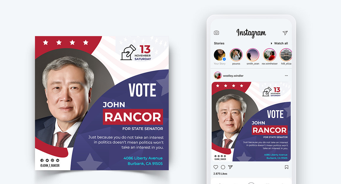 Political Campaign Social Media Post Design Template-16