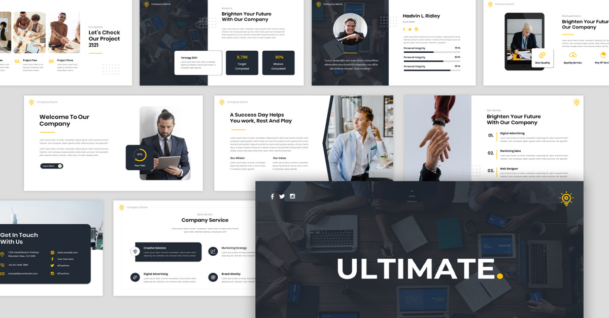 Ultimate - Şirket İş Sunumu PowerPoint Şablonu