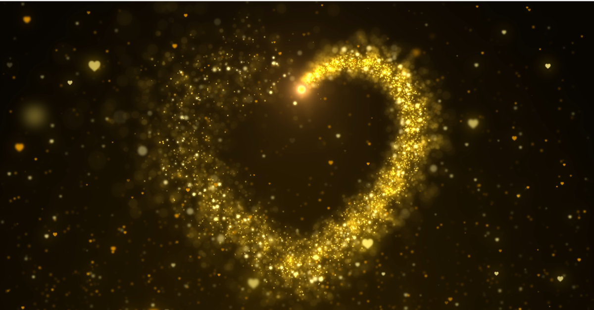 Gold Particles Forming A Heart Shape - TemplateMonster