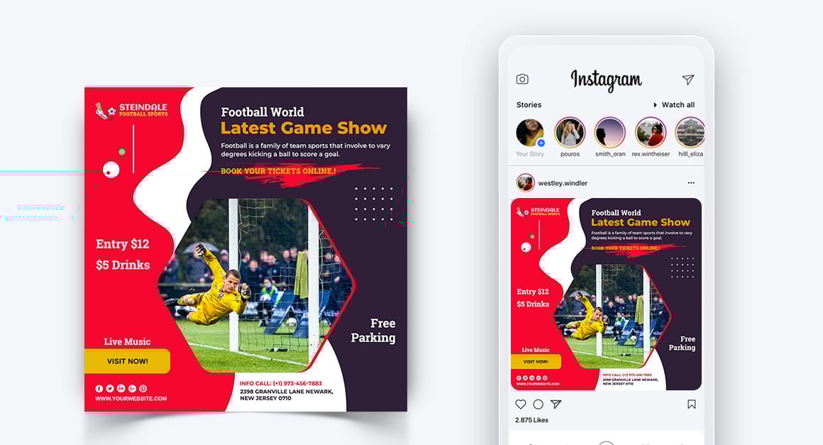 Sport Tournaments Social Media Post Design Template-07