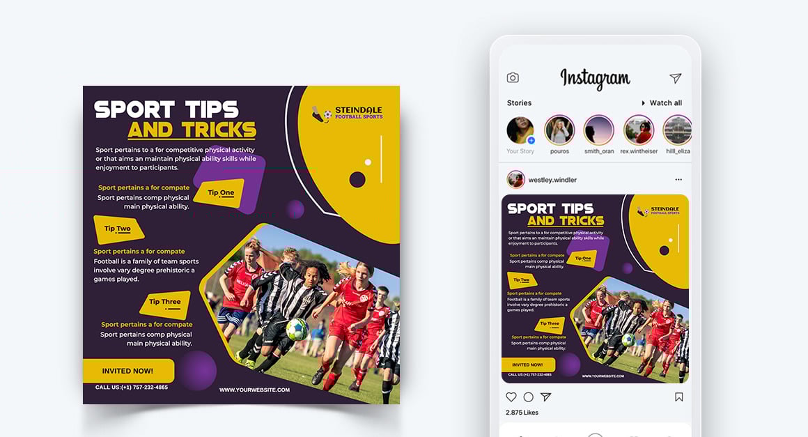Sport Tournaments Social Media Post Design Template-11
