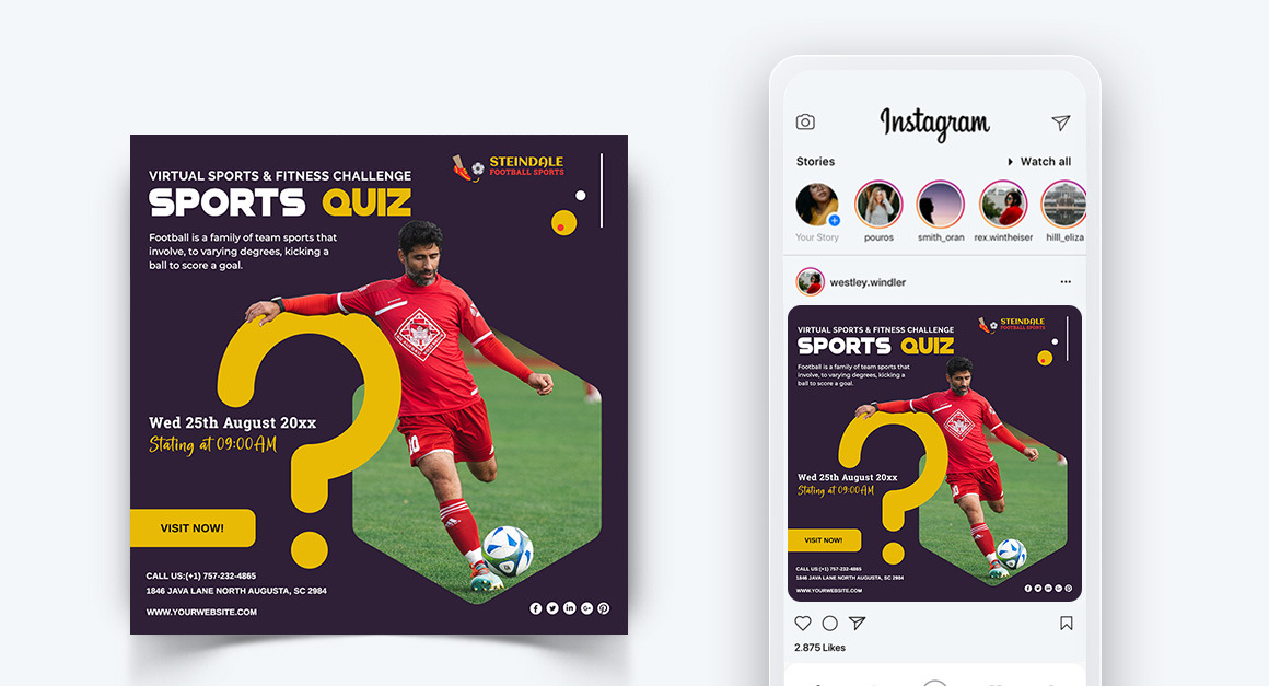 Sport Tournaments Social Media Post Design Template-13