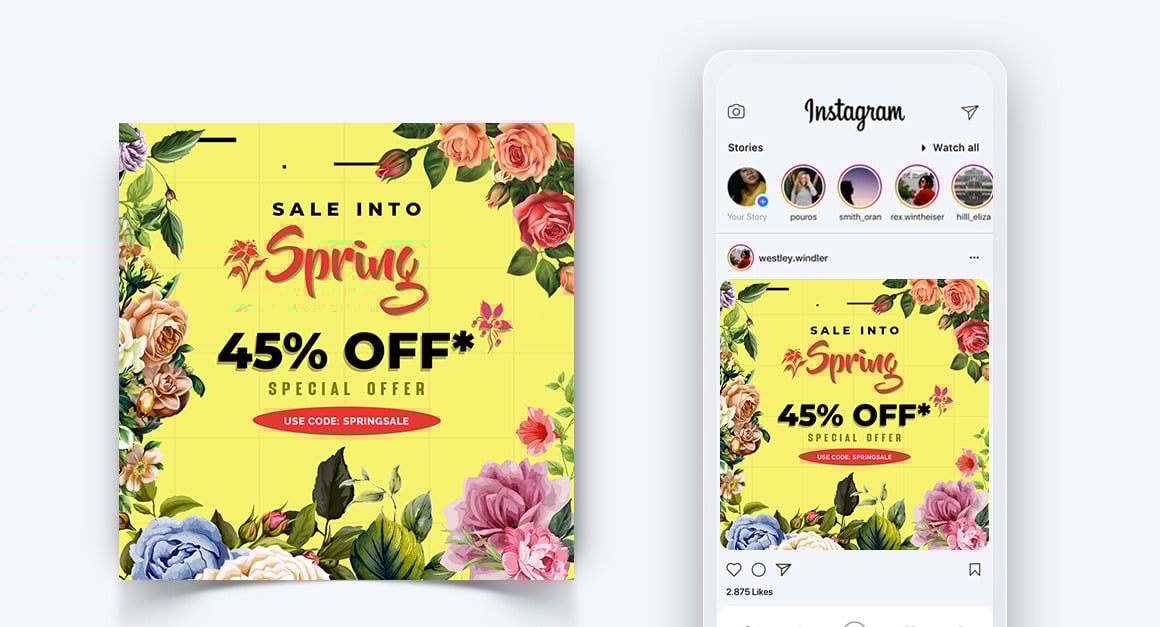 Spring Season Social Media Post Design Template-07