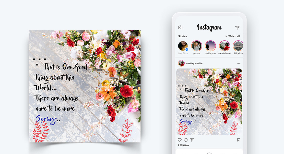 Spring Season Social Media Post Design Template-10