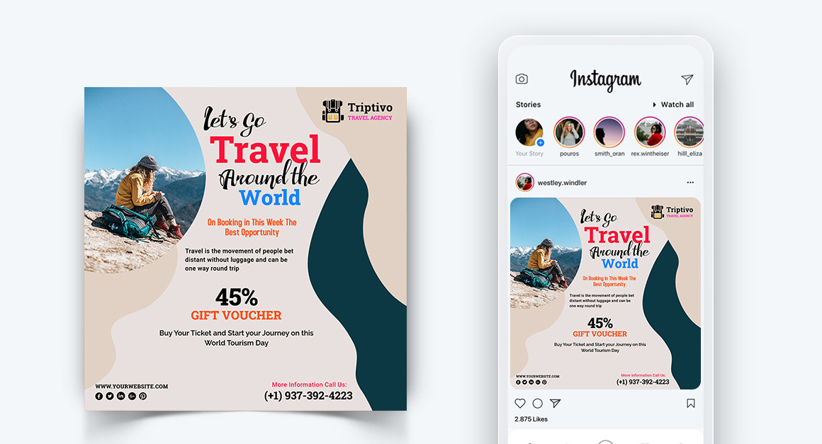 Trip and Travel Social Media Post Design Template-19