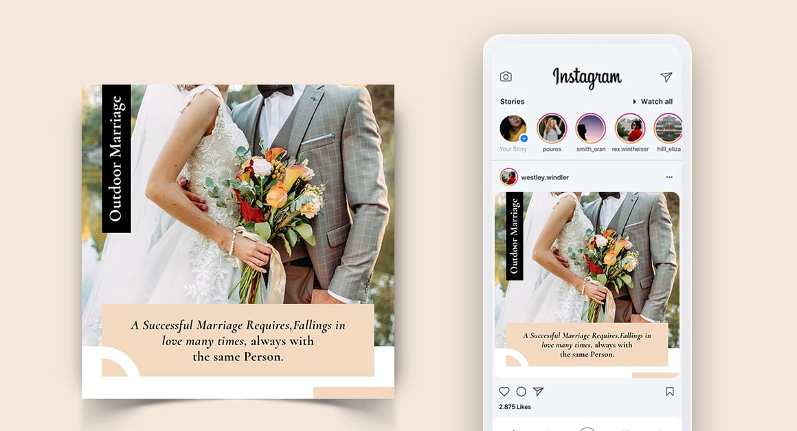 Wedding Invitation Social Media Post Design Template-03
