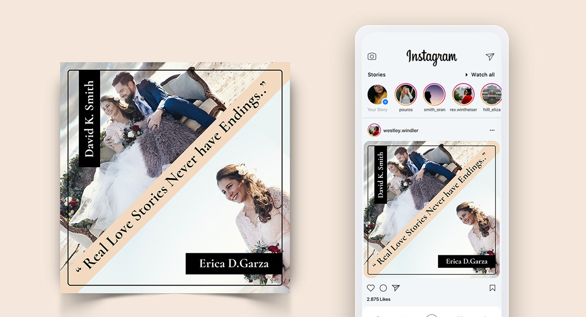 Wedding Invitation Social Media Post Design Template-04