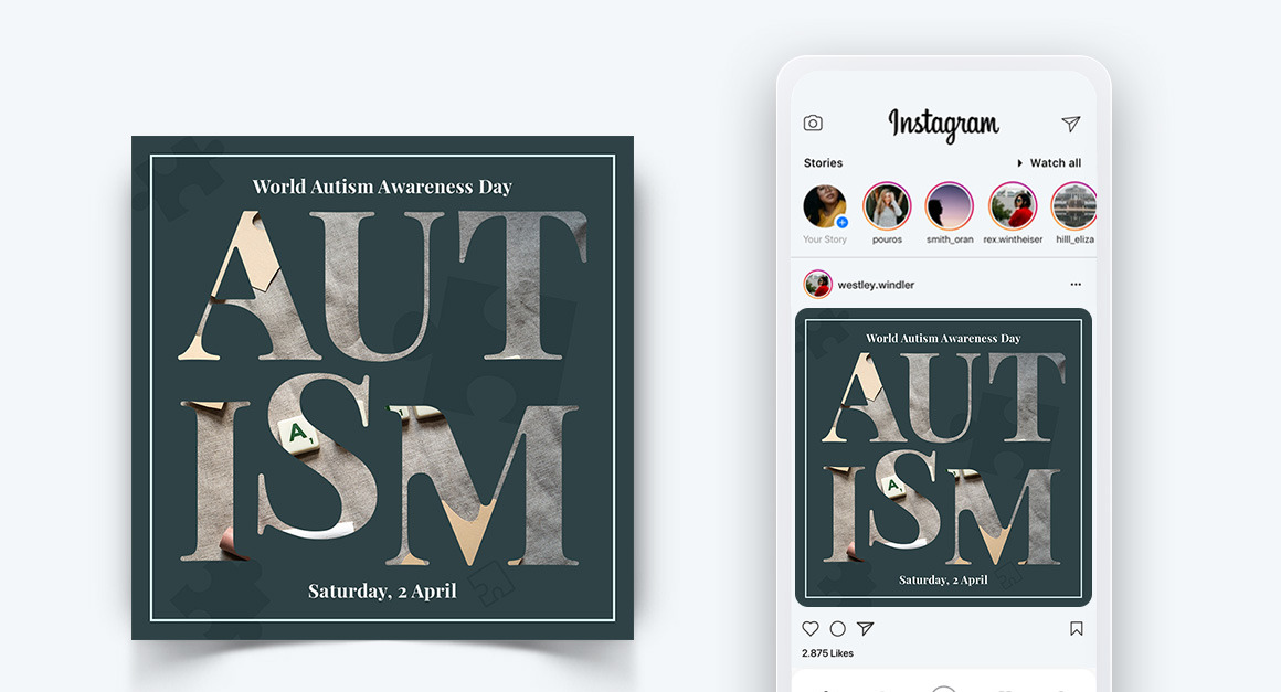 World Autism Awareness Day Social Media Post Design Template-08