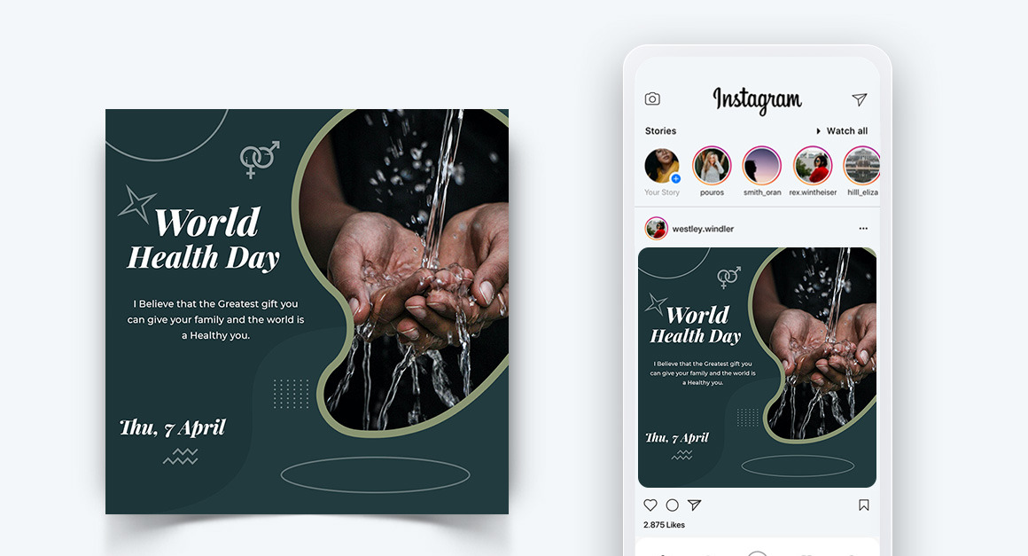 World Health Day Social Media Post Design Template-08