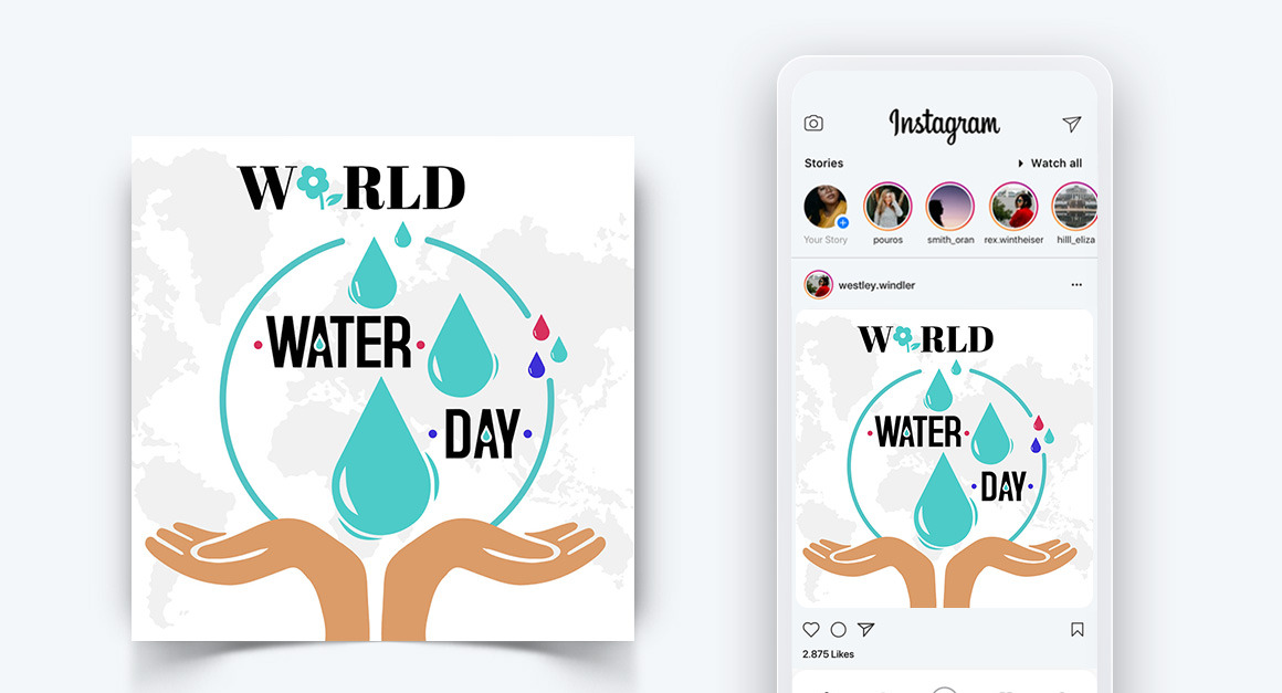 World Water Day Social Media Post Design Template-08