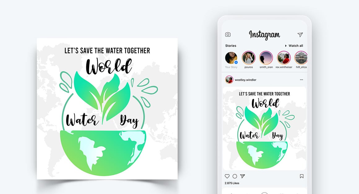 World Water Day Social Media Post Design Template-11