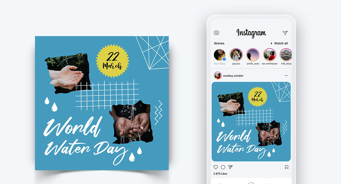 World Water Day Social Media Post Design Template-15