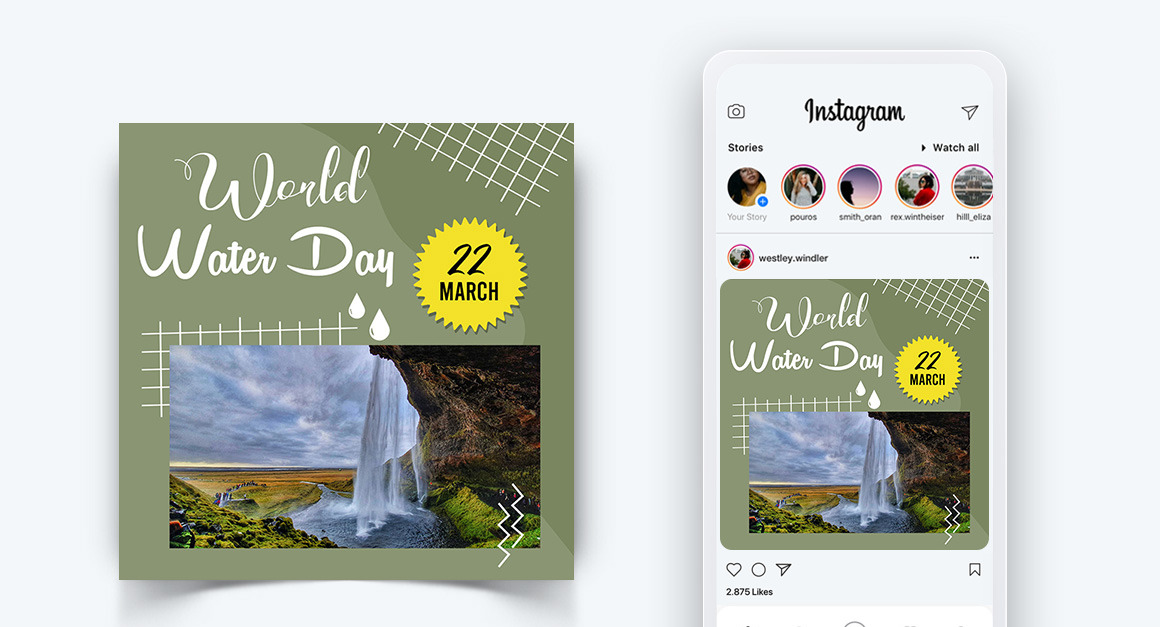 World Water Day Social Media Post Design Template-23