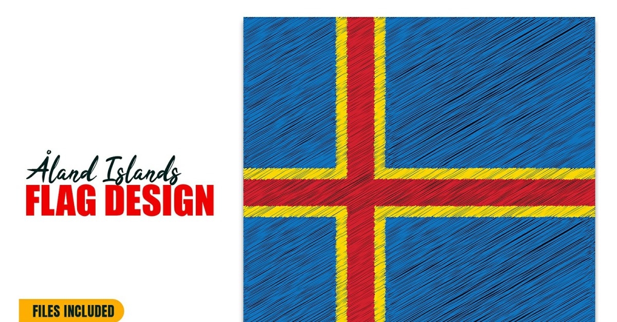 9. Juni Aland Islands Independence Day Flag Design Illustration