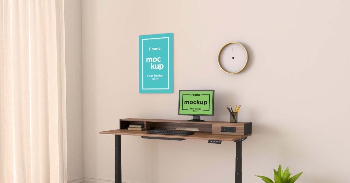Workstation Frame & Screen Mockup V-22 - TemplateMonster