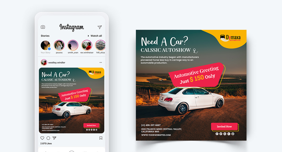 Automotive Service Social Media Post Design Template-12