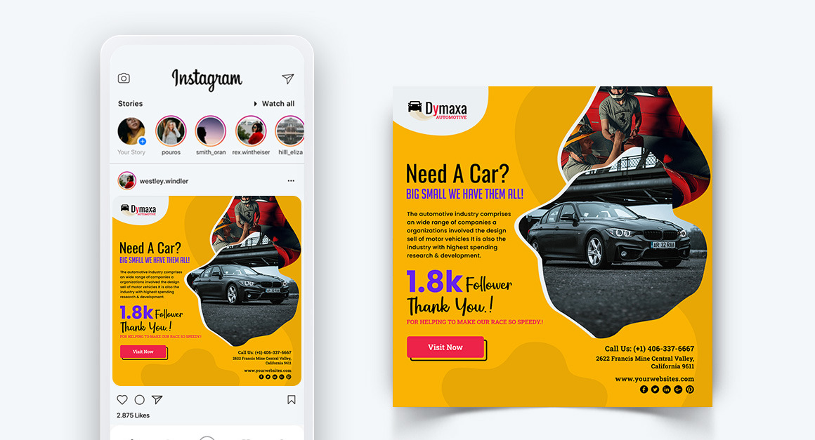 Automotive Service Social Media Post Design Template-22