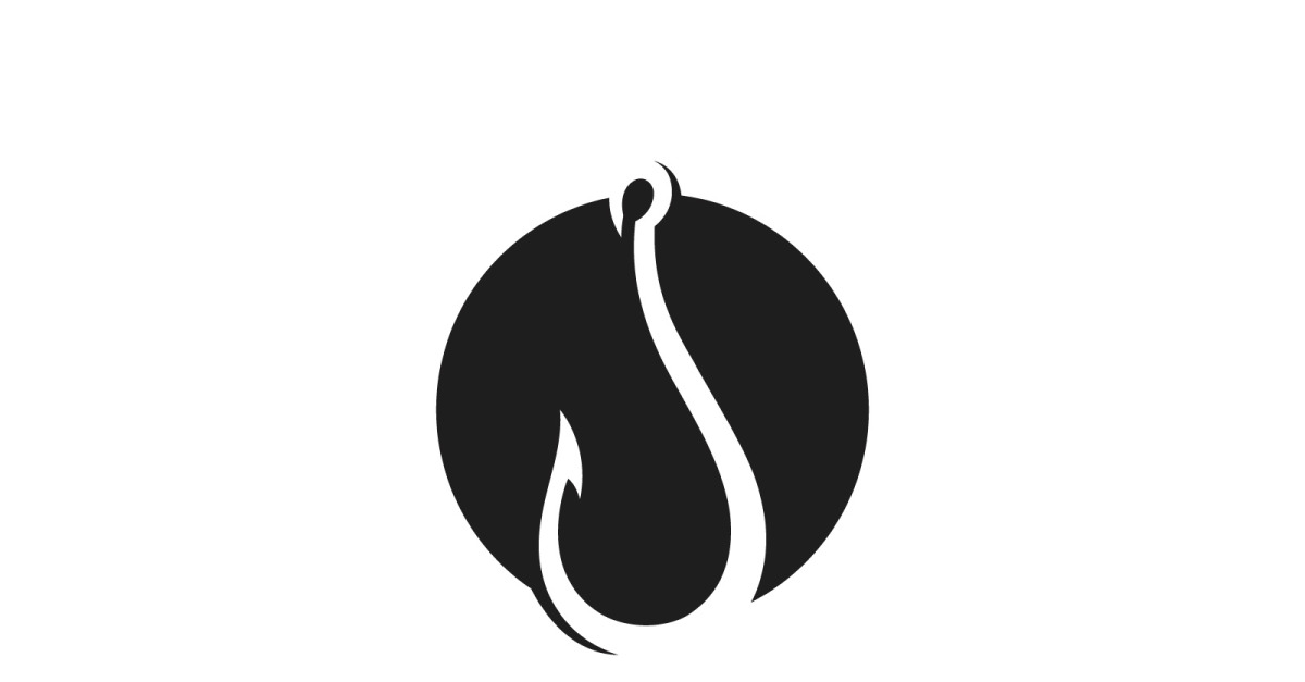 Balıkçılık Kanca Vektör Logo Tasarım Şablonu V14