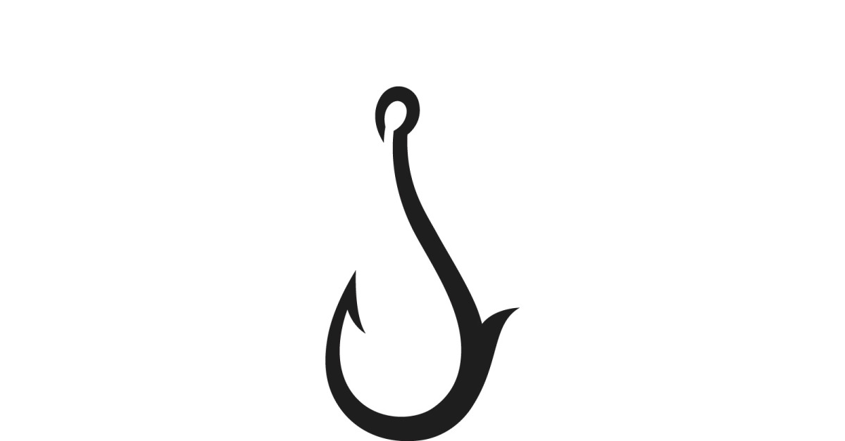 Balıkçılık Kanca Vektör Logo Tasarım Şablonu V8