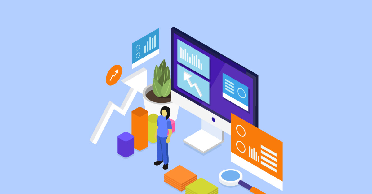 Data analysis illustrated on a background - TemplateMonster