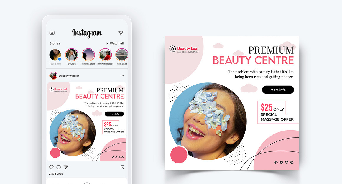 Beauty Salon and Spa Social Media Post Design Template-52