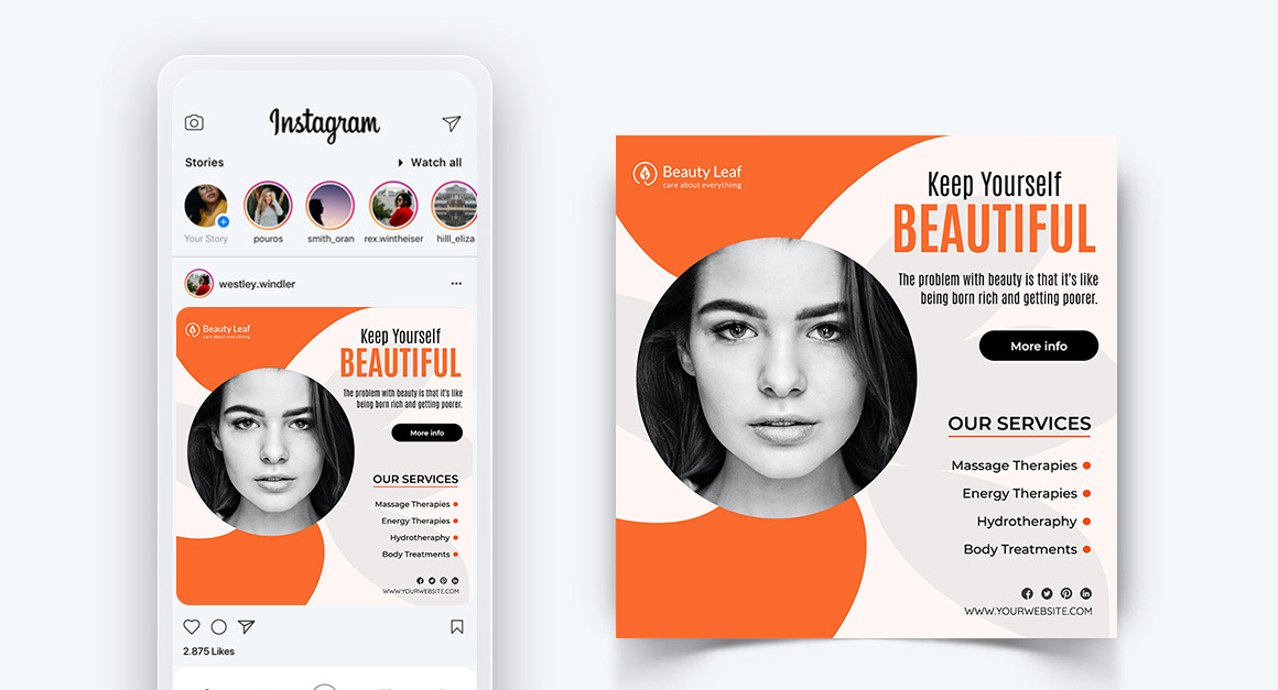 Beauty Salon and Spa Social Media Post Design Template-53