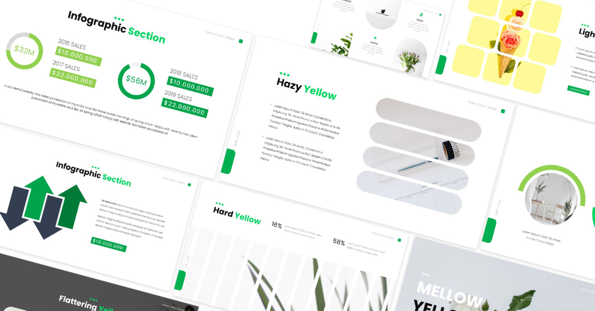 Sanfte gelbe kreative Powerpoint-Vorlage - TemplateMonster