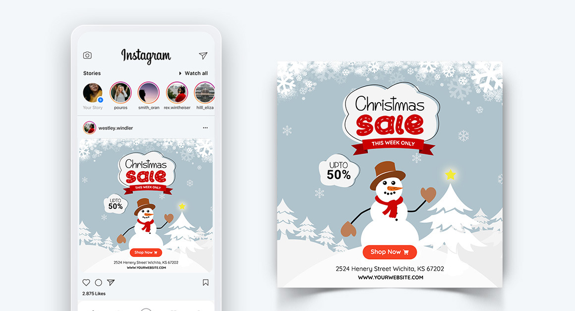 Christmas Offer Sale Celebration Social Media Post Design-06