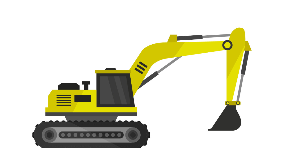 Bagger illustriert und auf weißem Hintergrund vektorisiert