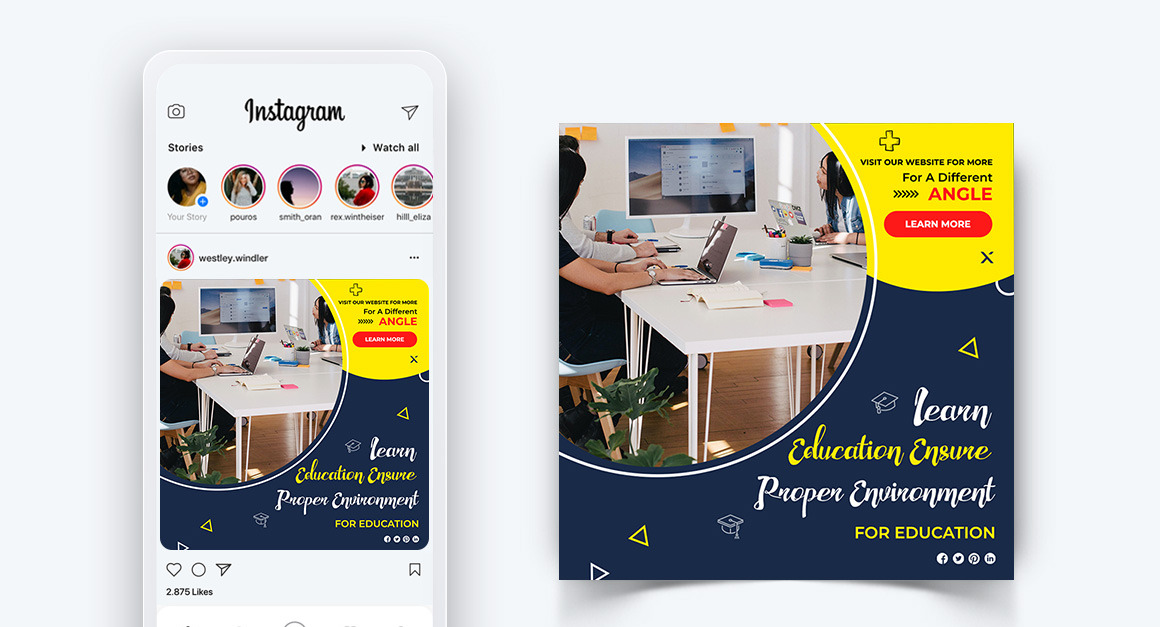 Education Social Media Instagram Post Design Template-11