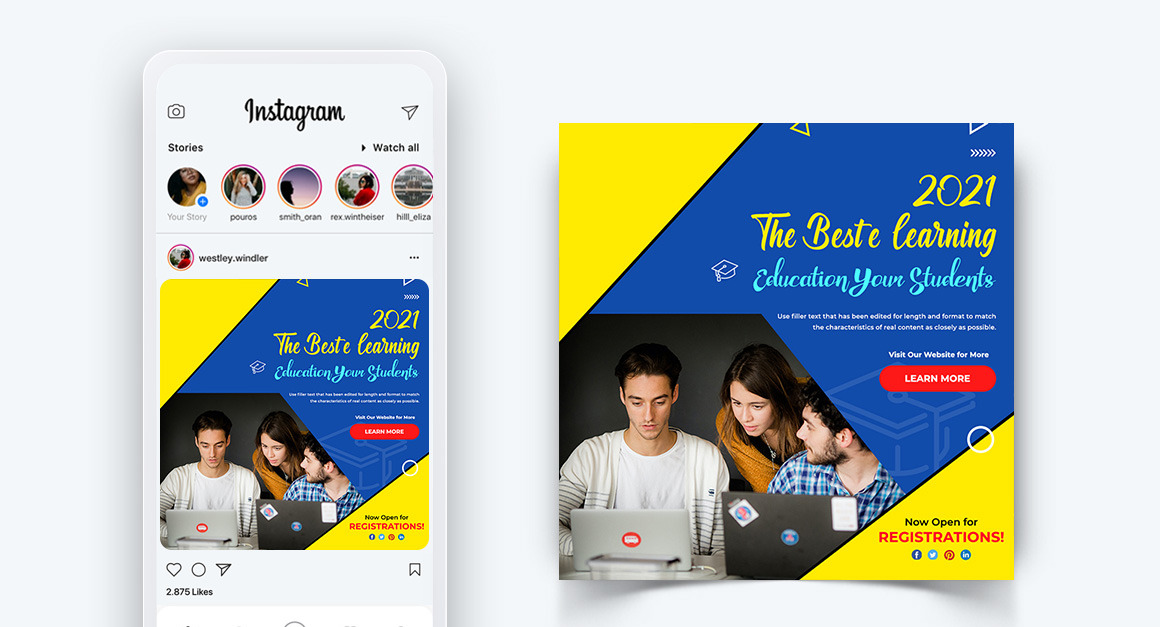 Education Social Media Instagram Post Design Template-13