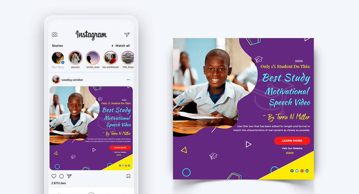Education Social Media Instagram Post Design Template-14