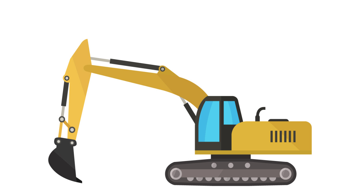 Graafmachine geïllustreerd in vector op een witte achtergrond