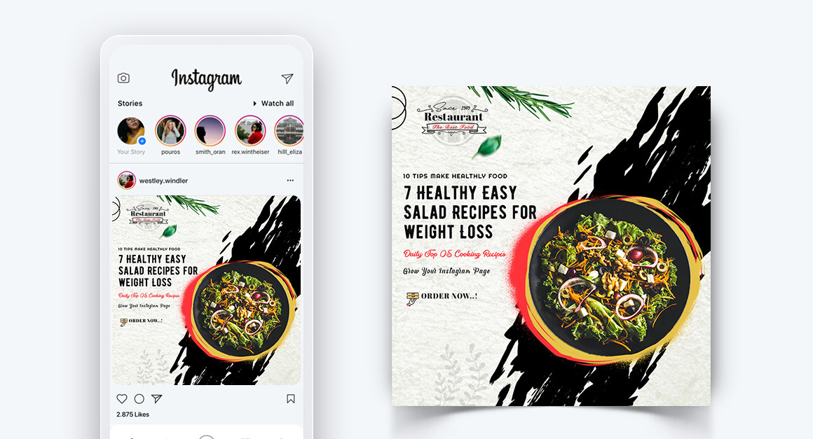 Food and Restaurant Offers Discounts Service Social Media Post Design ...