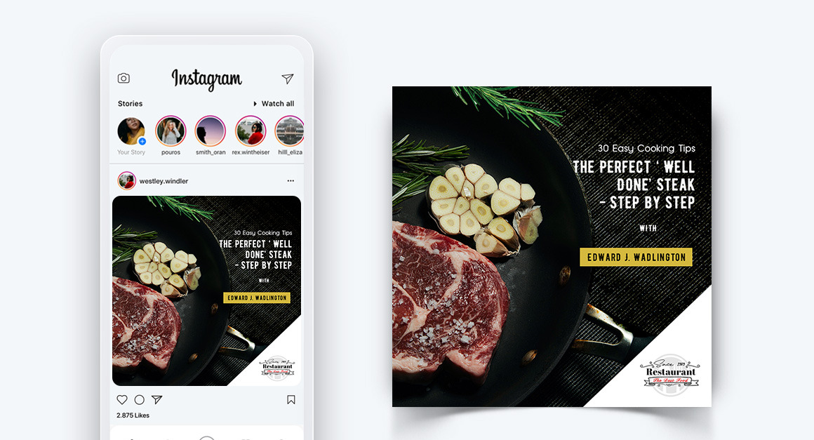 Food and Restaurant Offers Discounts Service Social Media Post Design ...
