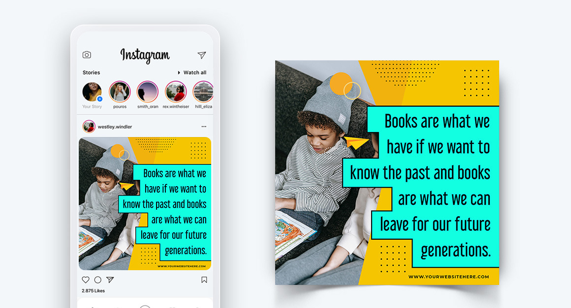 International Childrens Book Day Social Media Instagram Post Design ...