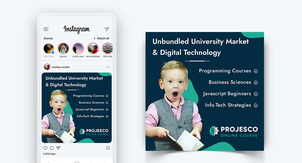 Online Course Elearning Social Media Instagram Post Design Template-05