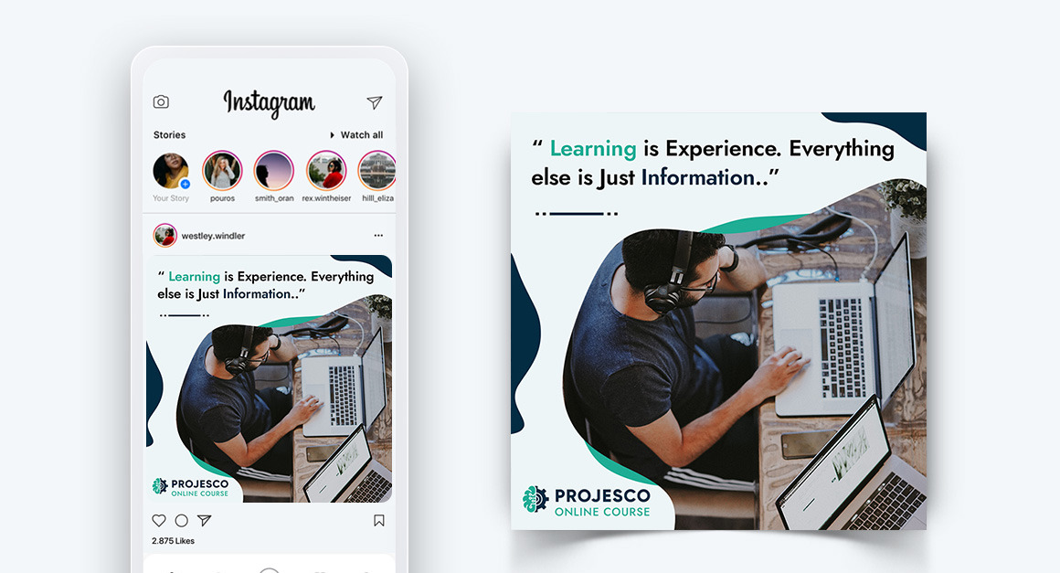 Online Course Elearning Social Media Instagram Post Design Template-07
