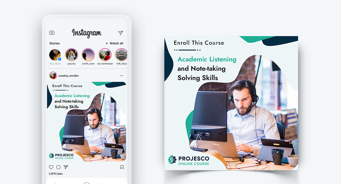 Online Course Elearning Social Media Instagram Post Design Template-09
