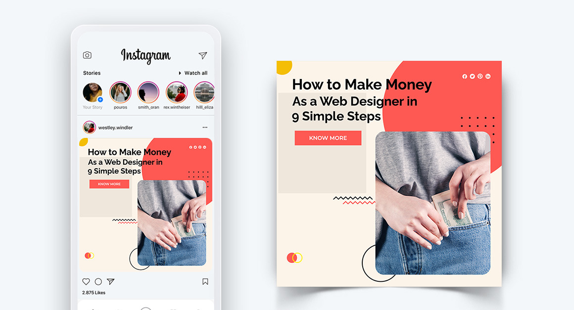 Online Money Earnings Social Media Instagram Post Design Template-05