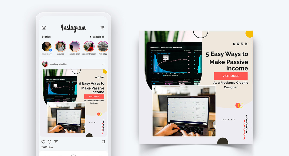 Online Money Earnings Social Media Instagram Post Design Template-06