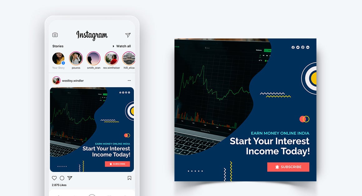Online Money Earnings Social Media Instagram Post Design Template-08