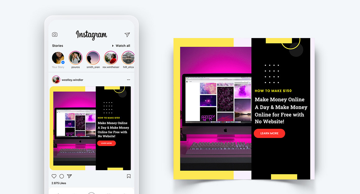 Online Money Earnings Social Media Instagram Post Design Template-20
