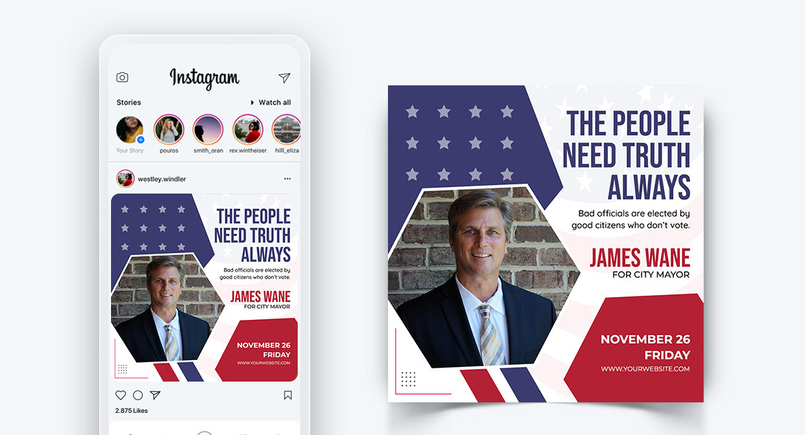 Political Campaign Social Media Instagram Post Design Template-03