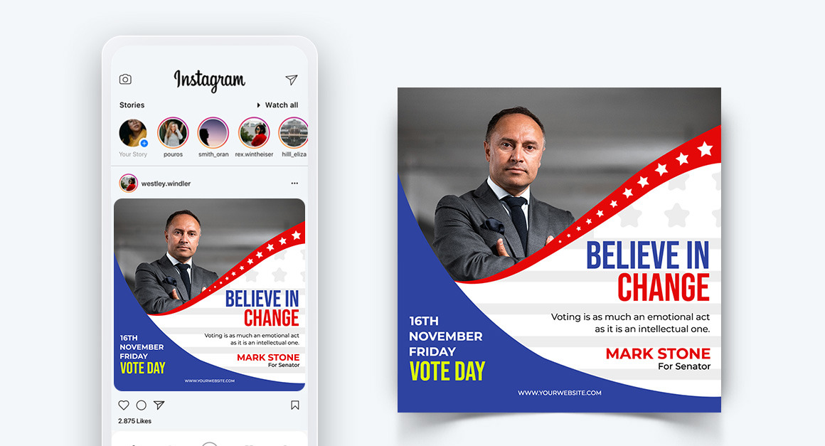 Political Campaign Social Media Instagram Post Design Template-06
