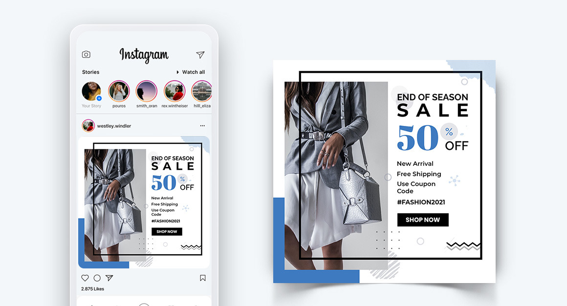 Fashion Sale Offer Social Media Instagram Post Design Template-01